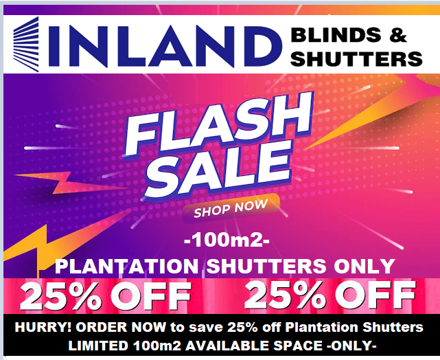 FLASH SALE 25% OFF Plantation Shutters - Inland Blinds & Shutters